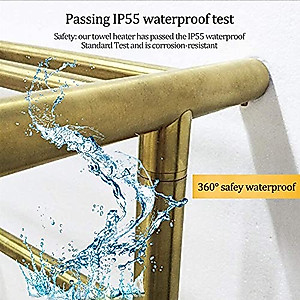 Bathroom Towel Warmer Electric Heated Towel Rack, Electric Towel Warmer Drying Rack, Stainless Steel Polished Heated Towel Rail Radiator with Shelf, Bathroom Wall Mounted Heated Towel Rack with On/Off