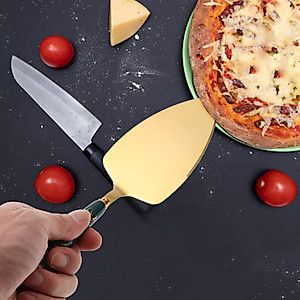 Stainless Steel Pizza Grill Turner Butter Slicer Stainless Steel Pizza Peel Pizza Tart Icing for Cookies Flatware Pie Server Kitchen Tool Stainless Steel Ceramic Cake Metal