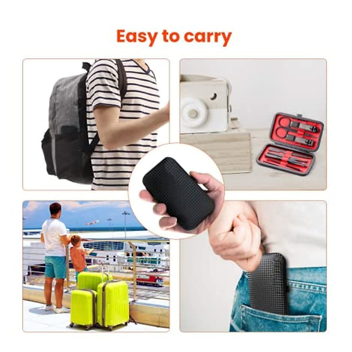 Manicure Set Pedicure Kit Nail Clippers Set 8 in1 High Precision Stainless Steel Cutter File Sharp Scissors for Men & Women Fingernails & Toenails Vibrissac Scissors with Stylish Case (black&red_8in1)