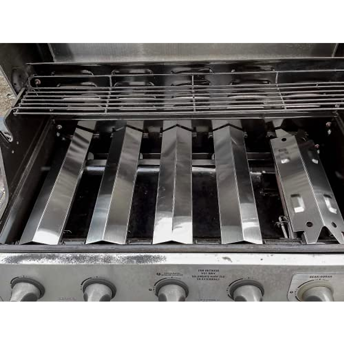 Uniflasy Grill Replacement Parts Kit for Brinkman 810-3660-S, 810-3661-F, Includes Grill Burner Tube Pipe, Heat Plate Shield/Heat Tent/Burner Cover/Flame Tamer, Crossover Channel Tube