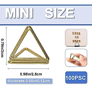 FJDCKJ 100 Pack Gold Triangle Place Card Holders for Wedding Baby Shower - Modern Table Number Stands for Parties & Events - Elegant and Practical Mini Size Name Card Holder Clips