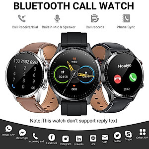 HOAIYO Smart Watches for Men Women (Call Receive/Dial), AMOLED Smartwatch with Heart Rate SpO2 Sleep Calories Counter, Waterproof Fitness Watch for Android iOS Phones (23Black, 1.5")