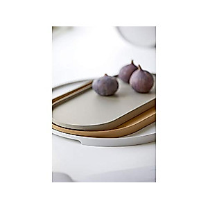 ZONE DENMARK, Singles Oval Tray, Metal, Modern Design, Large, Warm-Grey, 1 Count