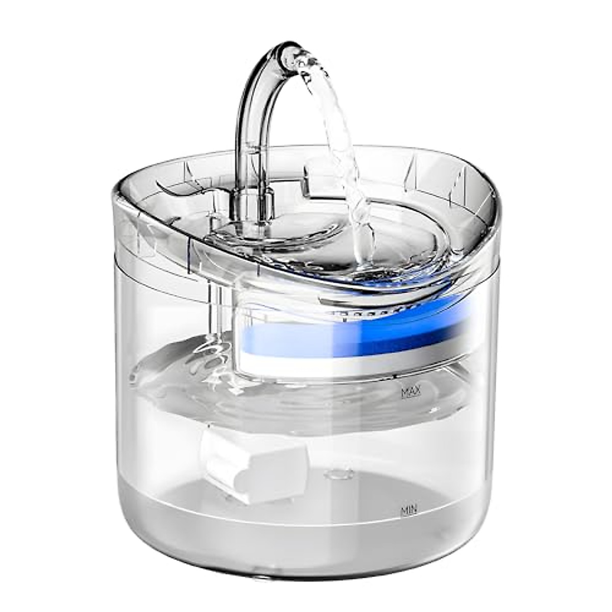 Cat Water Fountain, 67oz / 2L Automatic Dog Water Dispenser, Super Silent, Transparent Water Tank Pet Fountain for Cats Dogs Multiple Pets (with External Sensor)