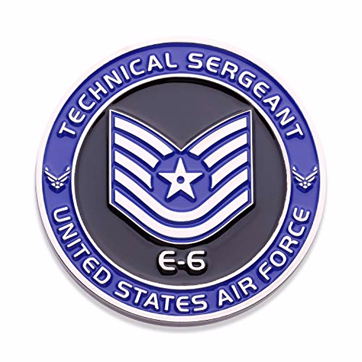Air Force Technical Sergeant E6 Challenge Coin! United States Air Force Tech Sergeant Rank Military Coin. E-6 USAF Challenge Coin! Designed by Military Veterans - Officially Licensed Product!