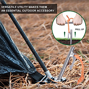 iBasingo 6 pcs Titanium Alloy Tent Pegs Outdoor Camping Awning Tent Stakes Lightweight Tent Nail Ti4012P-20CM