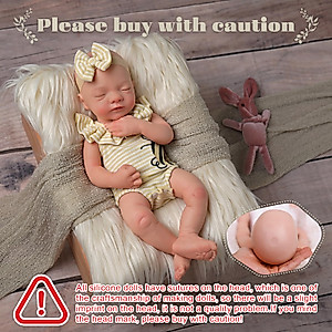 BABESIDE Lifelike Reborn Baby Dolls - 16 Inch (Weight 4 Lb) Full Platinum Silicone Reborn Baby Dolls Anatomically Correct Sleeping Baby Girl Real Life Baby Dolls with Gift Box