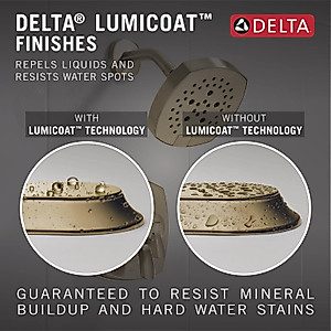 Delta Faucet HydroRain 5-Spray H2Okinetic Dual Shower Head with Handheld Spray, Gold Shower Head with Hose, Handheld Shower Heads, 2.5 GPM Flow Rate, Lumicoat Champagne Bronze 58680-CZ-PR25