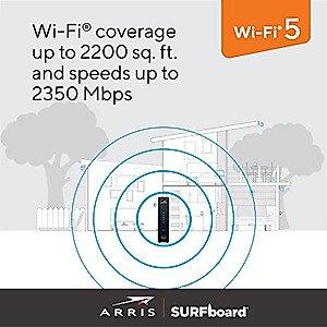 Arris (SBG7600AC2-RB) - Cable Modem Router Combo - Fast DOCSIS 3.0 & AC2350 WiFi,for Comcast Xfinity, Cox, Charter Spectrum & More, Four 1 Gbps Ports, 800 Mbps Max Internet Speeds - Renewed