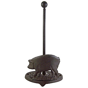 Cast Iron Pig Paper Towel Holder 13 Inch