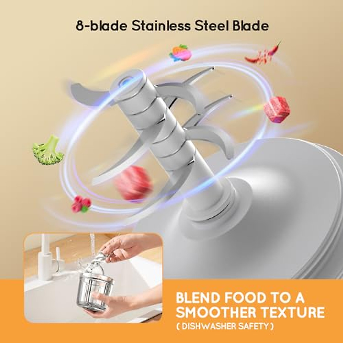 X-Bosak Baby Food Maker, 13 In 1 Baby Food Processor for Fruit Vegetable Meat, 600ML Baby Food Blender with 8 Blades, Baby Shower Gifts Set (White)