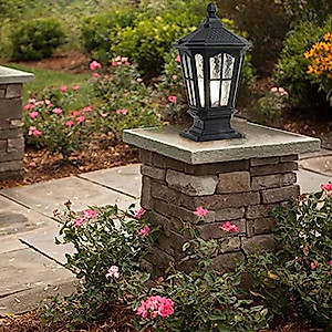 CZLZY Retro European Style E27 Pillar Lamp Creative Simple Aluminum Column Light Outdoor Waterproof Post Light Glass Lampshade Villa Garden Decoration Landscape Light Lawn Light