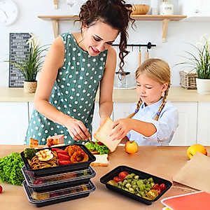 Moretoes 50 Pack Take Out Containers with Lids, Meal Prep Containers Reusable 16Oz, Disposable Food Containers with Lids, Microwave Freezer Dishwasher Safe