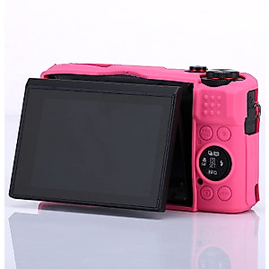 G7X Mark II G7X Removable Lens Cover Silicone Cover Rubber Soft Camera Case Cover for Canon PowerShot G7X II G7X (Rosered)