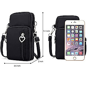 Horscrite Cell Phone Purse, Phone Bag Purse Wallet Crossbody Bag Lightweight Roomy Pockets Smartphone Sports Armband Bag
