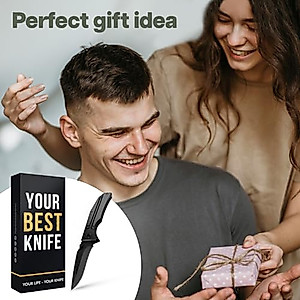 Grand Way Tactical Knife for Men - 3.5" Blade Black Pocket Knife with Pocket Clip Aluminum Handle - Cool Sharp Folding Knives for Military Work Survival Outdoor - Birthday Gifts for Dad 140106 B