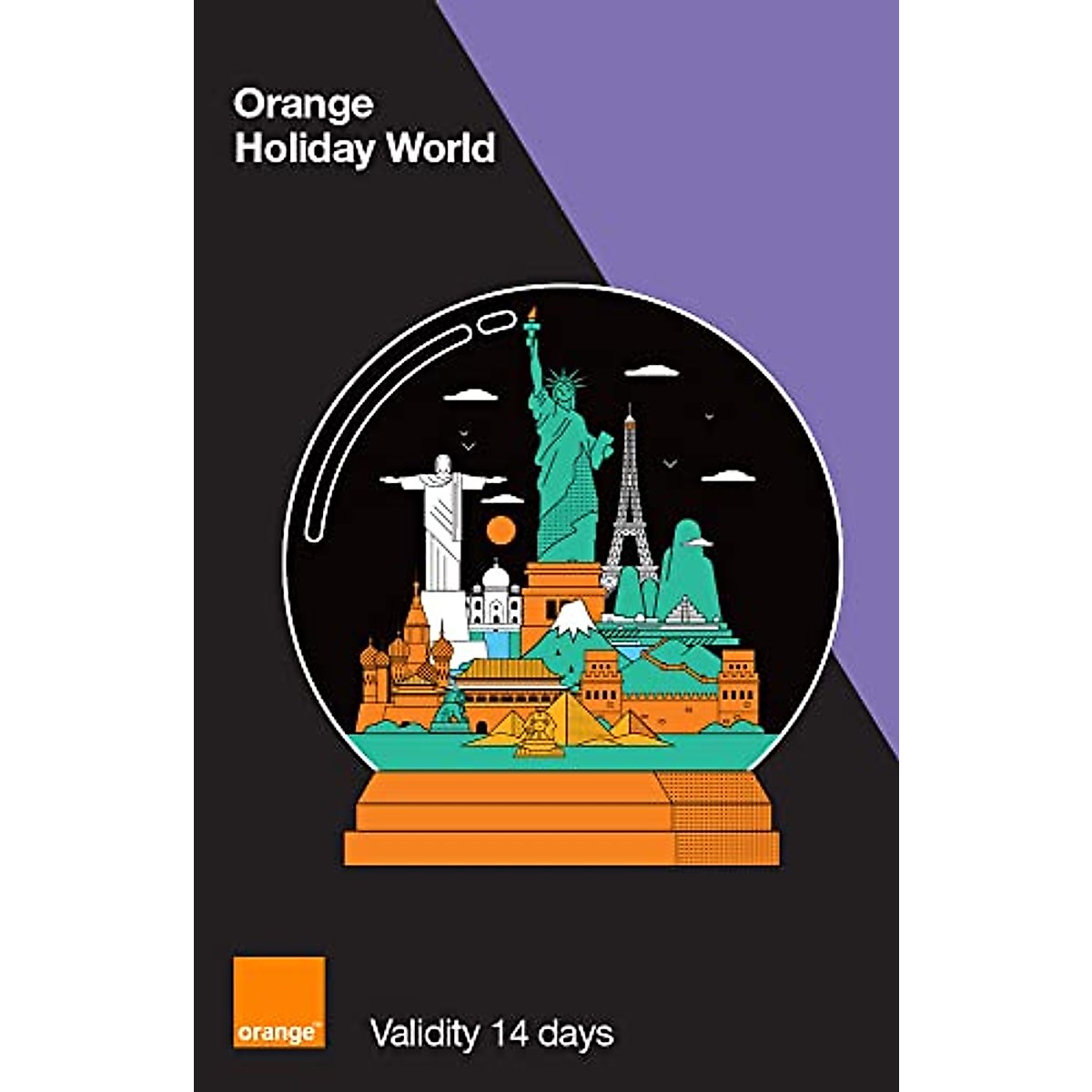 Orange Holiday World SIM Card - 14 Days, Upto 10GB Data. Preloaded and Preactivated with Worldwide Data. Tethering Allowed. Calls & Text NOT Allowed.