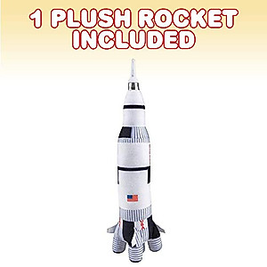 ArtCreativity Saturn Rocket Plush Toy for Kids, 18.5 Inch Space Shuttle Stuffed Toy with Realistic Details, Space Room Décor, NASA Spaceship Nursery Décor, Great Outer Space Toys for Boys and Girls