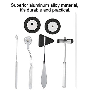 5 in 1 Neurological Hammer Muscle Reflex Diagnostic Hammer Health Care Kit, Triangle Hammer+Metal Hammer+ Plastic Rod Hammer+T-shaped Hammer+Gore Wheel