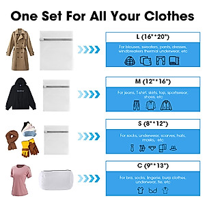 CXYARY 10PCS Mesh Laundry Bags for Delicates, 4 Sizes Laundry Bag Mesh Wash Bags With Premium Zipper, Durable Lingerie Wash Bag, Travel Laundry Bag (3 Large, 3 Medium, 3 Small, 1 Cylinder)