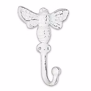 Abbott Collection 27-FOUNDRY-0350 Bee Single Hook, White