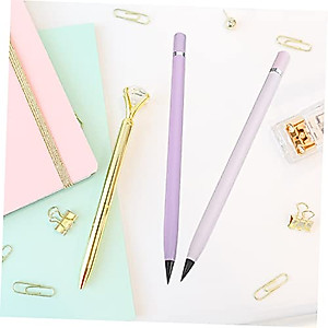 STOBOK Everlasting Pencil stylus signature pens inkless pen funny pens for fun for everlasting with eraser metal paint brushes handwriting 2Pcs Erasable Signing Pen