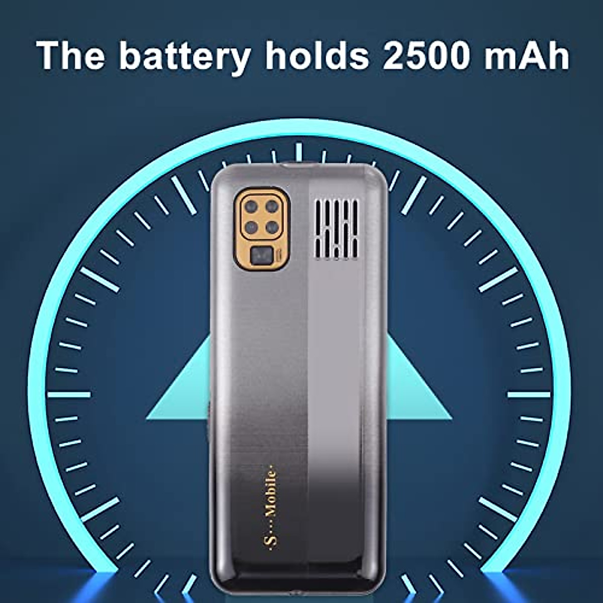 ASHATA W23 Big Button Phone for Seniors, Ultra Thin 2G Mobile Phone Large Button Volume Senior Unlocked Cell Phone, 3 SIM Card Slot, 2500mAh, for Elderly(Black)