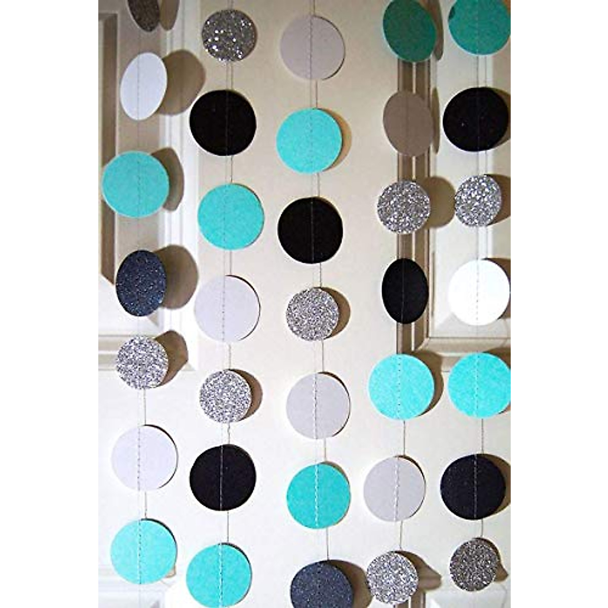 Turquoise Graduation Decorations 2023 Baby Shower Decorations Robin's Egg Blue White Black Silver Party/Black Polka Dot Balloons Turquoise Birthday Party Decorations/Bridal Shower Decor