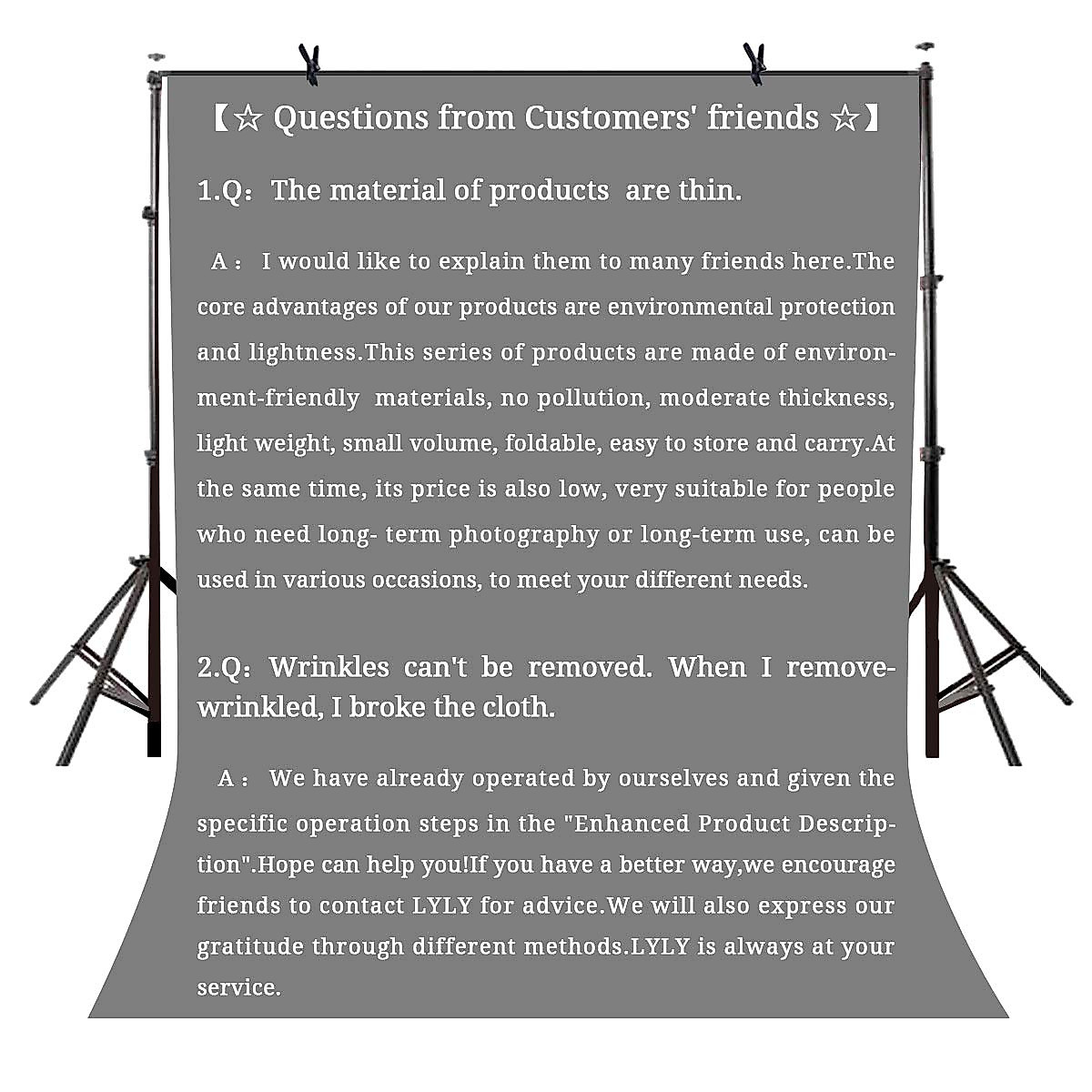 LYLYCTY 5x7ft Photography Studio Non-Woven Backdrop Gray Backdrop Solid Color Backdrop Simple Background LY076