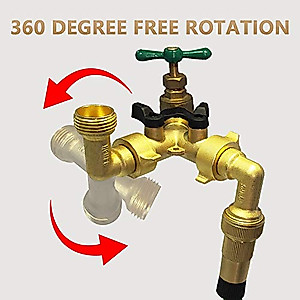 Garden Hose Connector 90 Degree Brass Garden Hose Elbow Solid Brass Adapter (2Pcs)+ Extra 4 Pressure Washers