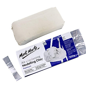 Mont Marte White Air Hardening Modeling Clay, 500g (1.1lb). Dries in Approximately 24 Hours. Suitable for Sculptors and Modelers of All Skill Levels.