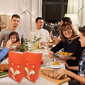 YYMYMGJ 24 Pack Fox Party Favor Bags Woodland Goodie Gift Bags for Fox Woodland Birthday Party Decoration supplies Baby Shower