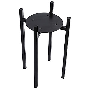 Sunnyglade Plant Stand Metal Potted Plant Holder Sturdy, Galvanized Steel Pot Stand with Stylish Mid-Century Design, Medium for Indoor, Outdoor House, Garden & Patio (15" High)