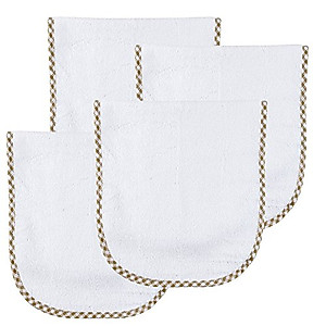 Channing & Yates - Premium Boutique Organic Burp Cloths (4-Pack) Large Face Washcloths - Baby Burp Cloths for Eczema - Thick 22 x 11in - Boutique Baby Must Haves (Beige)