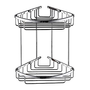 ThinkTop Corner shower Caddy, Bathroom Triangle Dual Layer shower shelves Wall Mount Large Capacity Save Space Rustproof Solid Brass Chrome Finished