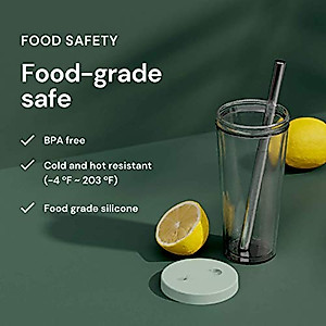 Reusable Boba Cup with Resealable Lid Plug - 17 Oz Double Wall Insulated | Smoothie Tumbler | Wide Stainless Steel Straw For Bubble Tea, Boba Pearls - White