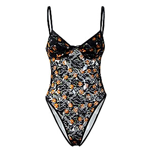 Women's Lingerie, Teddy Lingerie Naughty Sex Lengerie Spaghetti Corset Top Bodysuit Bustier Cami Lace Tops Sexy Mesh Lingerie Going Out Tank Top Women Bathing Suits One Piece Night (M, Black)