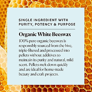 Sky Organics Organic White Beeswax Pellets, 100% Pure USDA Certified Organic for DIY & Craft Projects, 16 Oz
