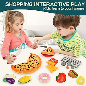 Kidsciety Pretend Play Food Sets for Kids Kitchen (97Pcs)