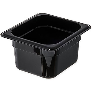 Carlisle FoodService Products 3068403-E Plastic Food Pan, 1/6 Size, 4 Inches Deep, Black