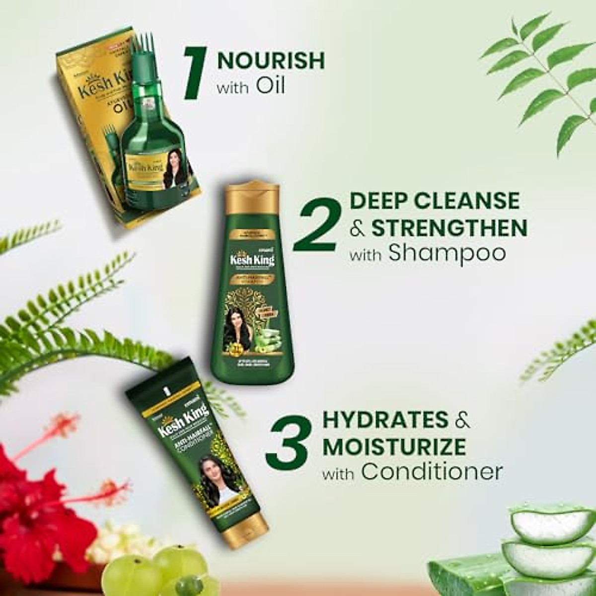 Kesh King Anti-Hairfall Aloe Vera Shampoo 200ml - 1 Pack