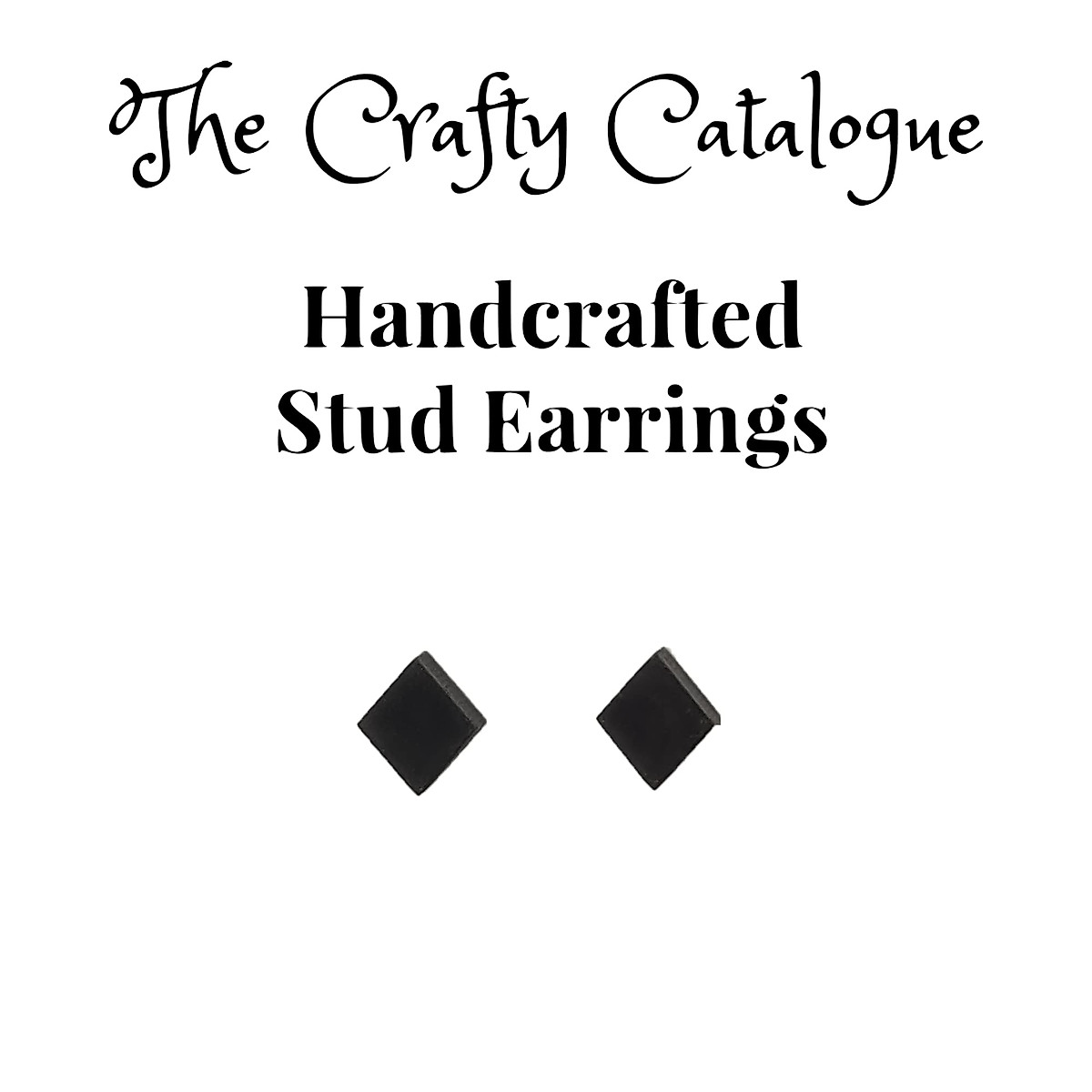 8mm Black or Red Playing Card Suit Studs Made From Plant-Based Polymer Resin, Hypoallergenic Stainless Steel Posts (Diamonds (BLK), Silver)