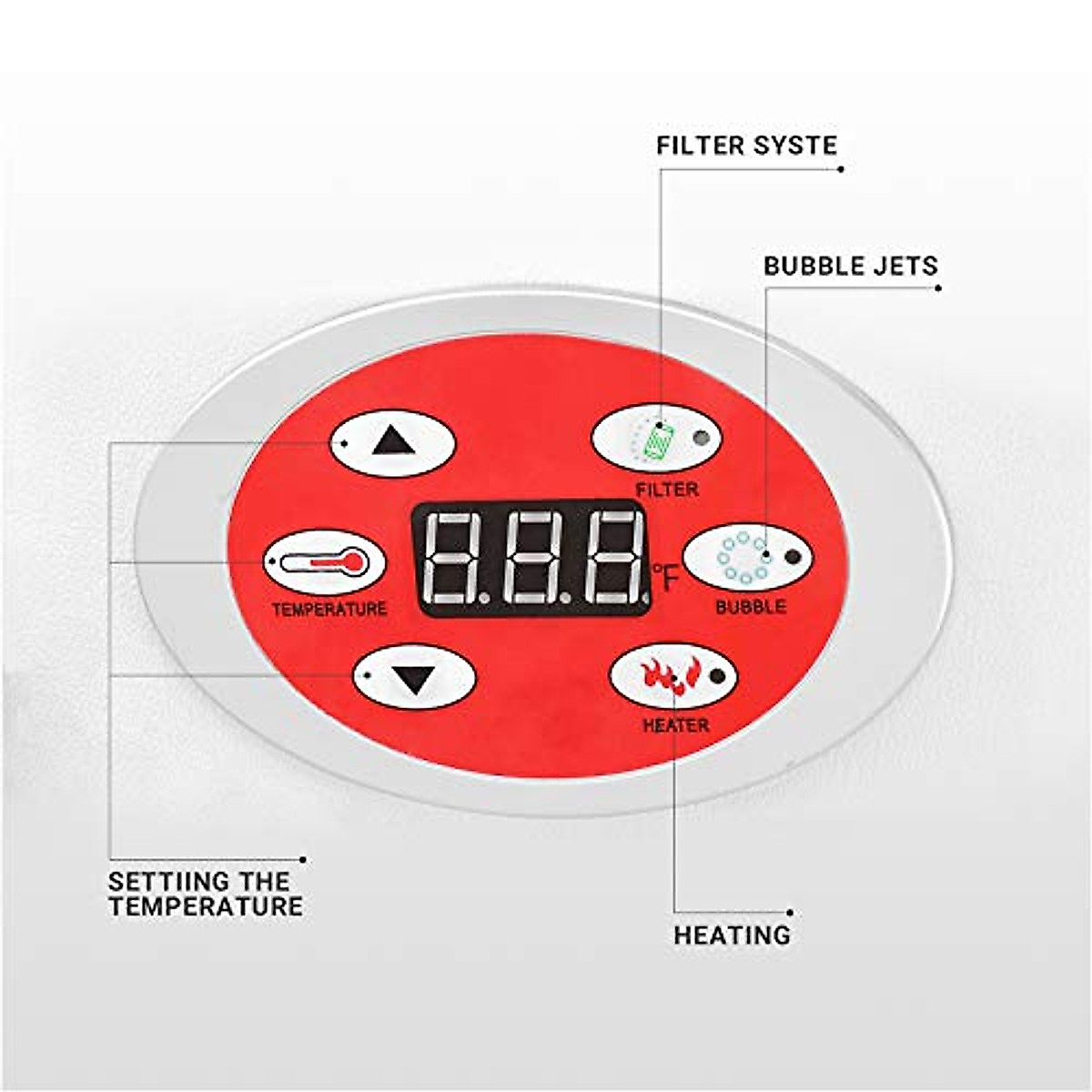 #WEJOY AquaSpa Portable Hot Tub 61X61X26 Inch Air Jet Spa 2-3 Person Inflatable Square Outdoor Heated Hot Tub Spa with 120 Bubble Jets
