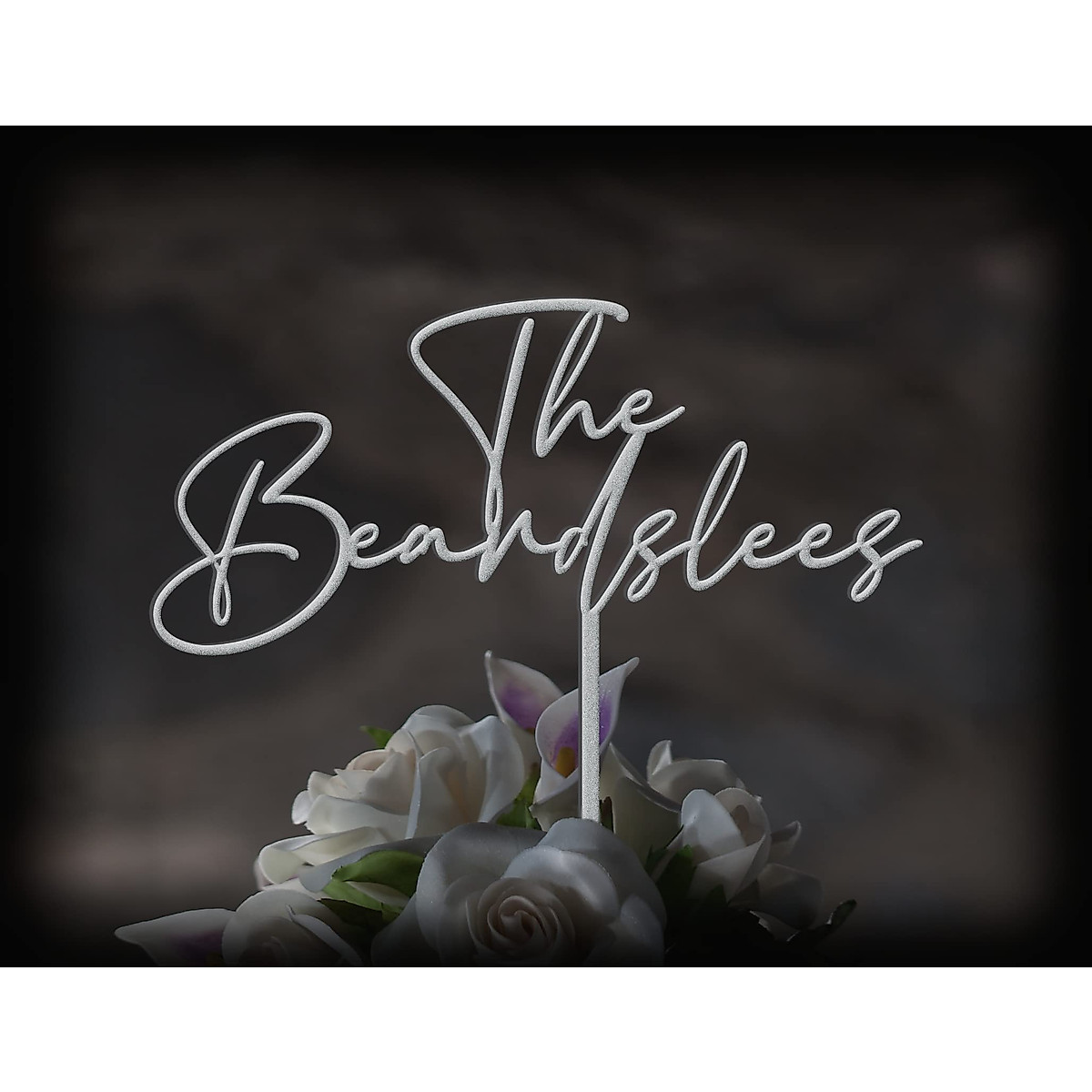 Personalized Rustic Mr&Mrs Cursive Cake topper, Custom Calligraphy wording Cake topper