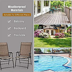 Office Chair Gaming Chair Computer Chair 2 Pieces Outdoor Patio Folding Chairs Camping Portable Lawn Garden with armrests