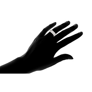 Sterling Silver 7 Row Pave Milgrain Cubic Zirconia Eternity Band Ring