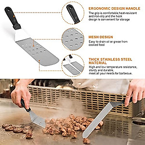 Griddle Accessories Kit, 34Pcs Extra Thick Flat Top Griddle Grill Set for Professional Chef Spatula Grill BBQ Set,with Oil Brush, Spatula,Scraper, Bottle, Tongs,Egg Ring,for Camping Outdoor Grill
