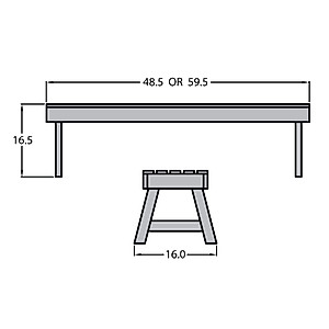 Highwood AD-BENN4-WHE Weatherly Backless Bench, 4-Feet, White