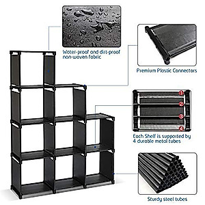 SOONEEDEAR 9/6 Cube Closet System Shoes Shelves DIY Closet Organizers and Storage Cube Bookcase for Books, Clothes, Toys, Shoes and Daily Necessities,Home Furniture