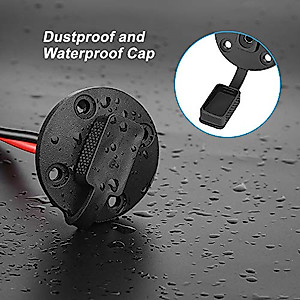 ELECTOP SAE Connector Power Socket Sidewall Port, Weatherproof SAE Quick Connect Solar Panel Flush Mount SAE Plug Adapter Cable, 12AWG SAE Extension Cable for Solar Generator Battery Charger(2 Pack)